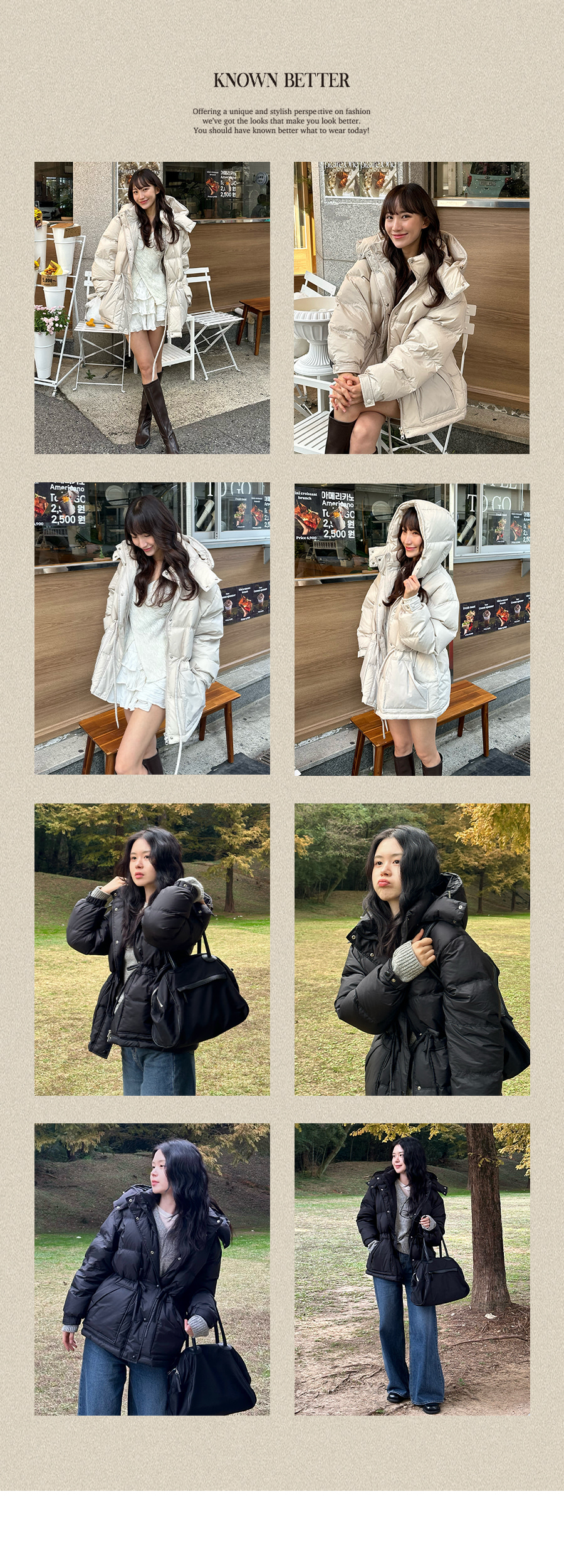 Duck down hooded string padding jumper_Black - 노운베러